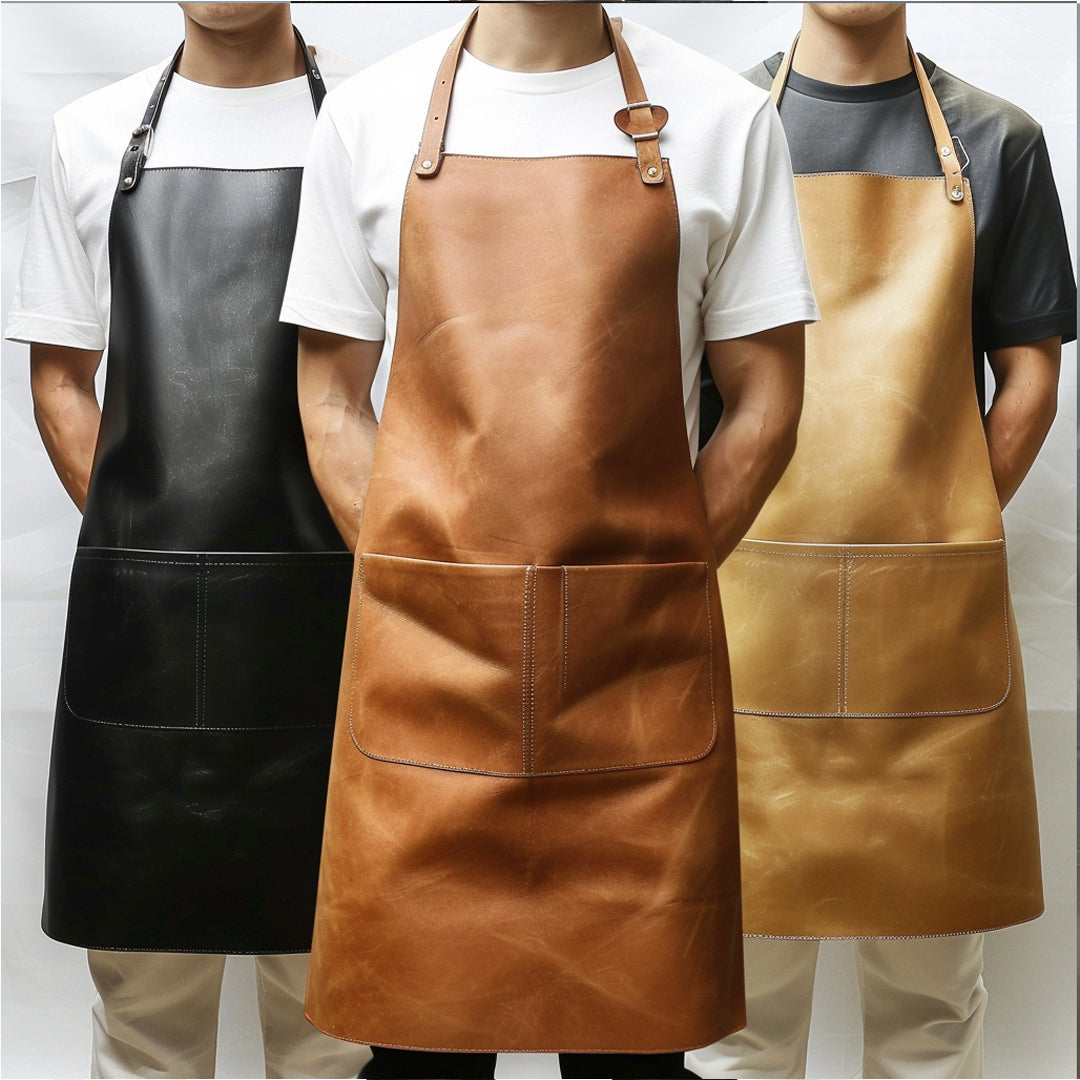 Tri-Tone Black, Brown, & Yellow Cooking Apron – Lapron